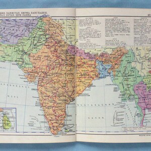 Vintage Soviet Mini World Atlas 64 Pages / Vintage World Map | Etsy