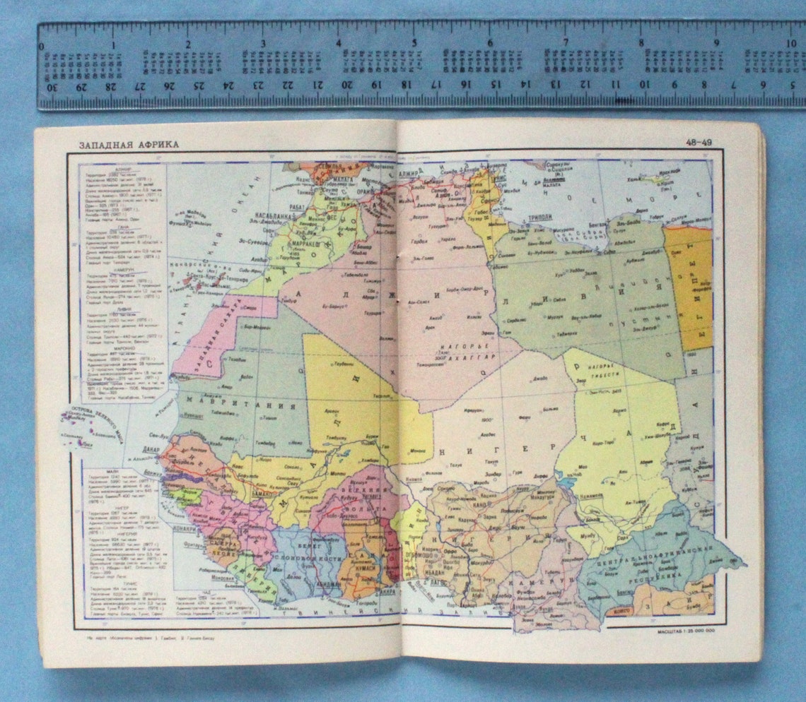 Vintage Soviet mini world atlas / 64 pages / vintage world map | Etsy