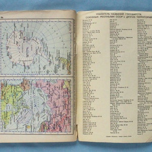 Vintage Soviet Mini World Atlas 64 Pages / Vintage World Map | Etsy