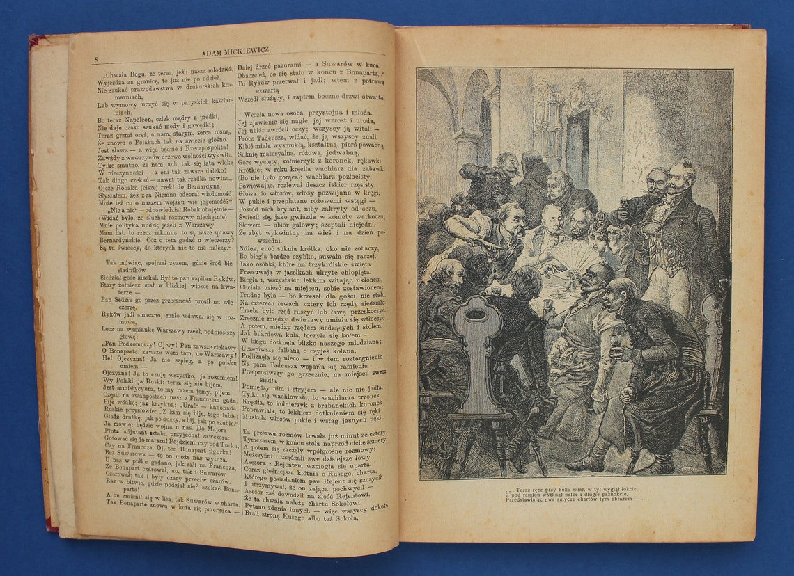 Antique Polish Book Adam Mickiewicz pan Tadeusz - Etsy