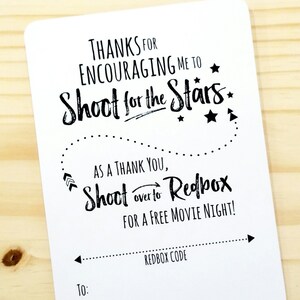 Printable Movie Night Appreciation Redbox Gift Card Holder for Teacher ...