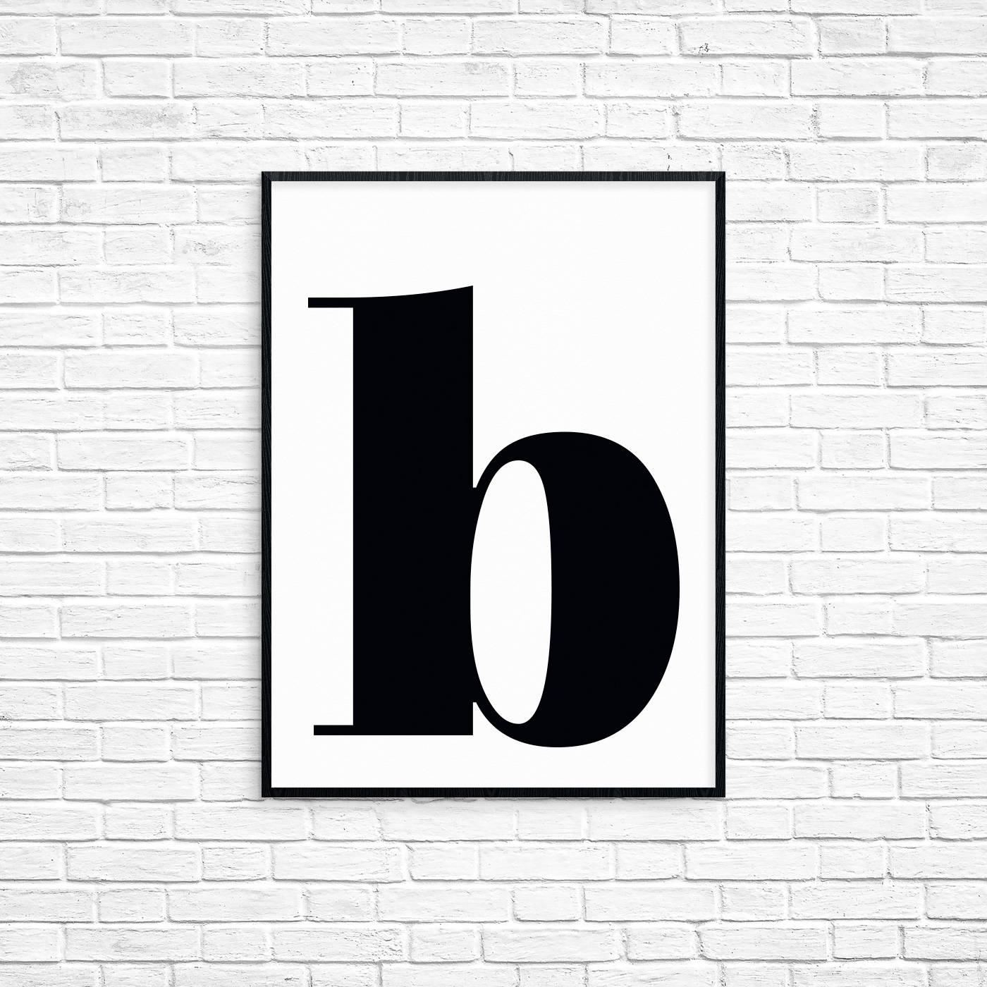 Printable Lowercase Letter B - Monochrome Letters - Modern Typography ...