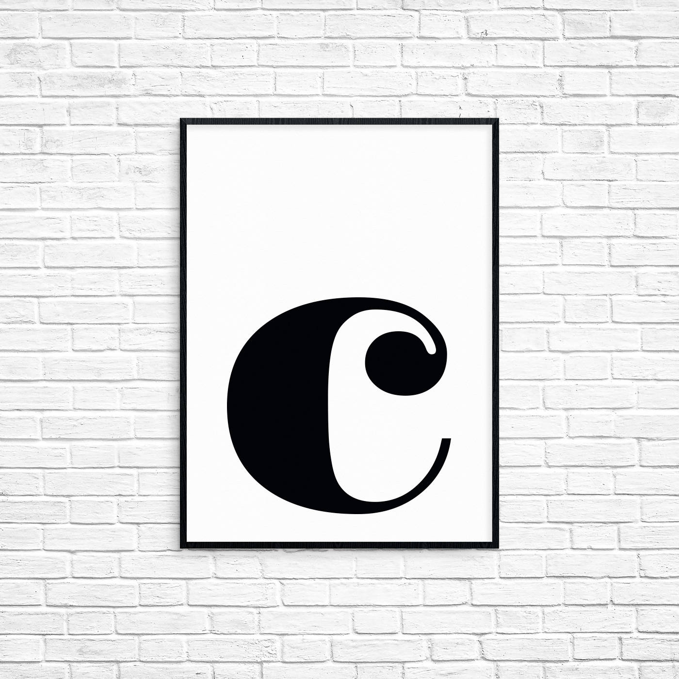 Letra C imprimible en minúsculas Letras monocromáticas Tipografía ...