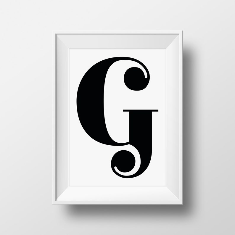 Printable Capital Letter G - Monochrome Letters - Modern Typography ...