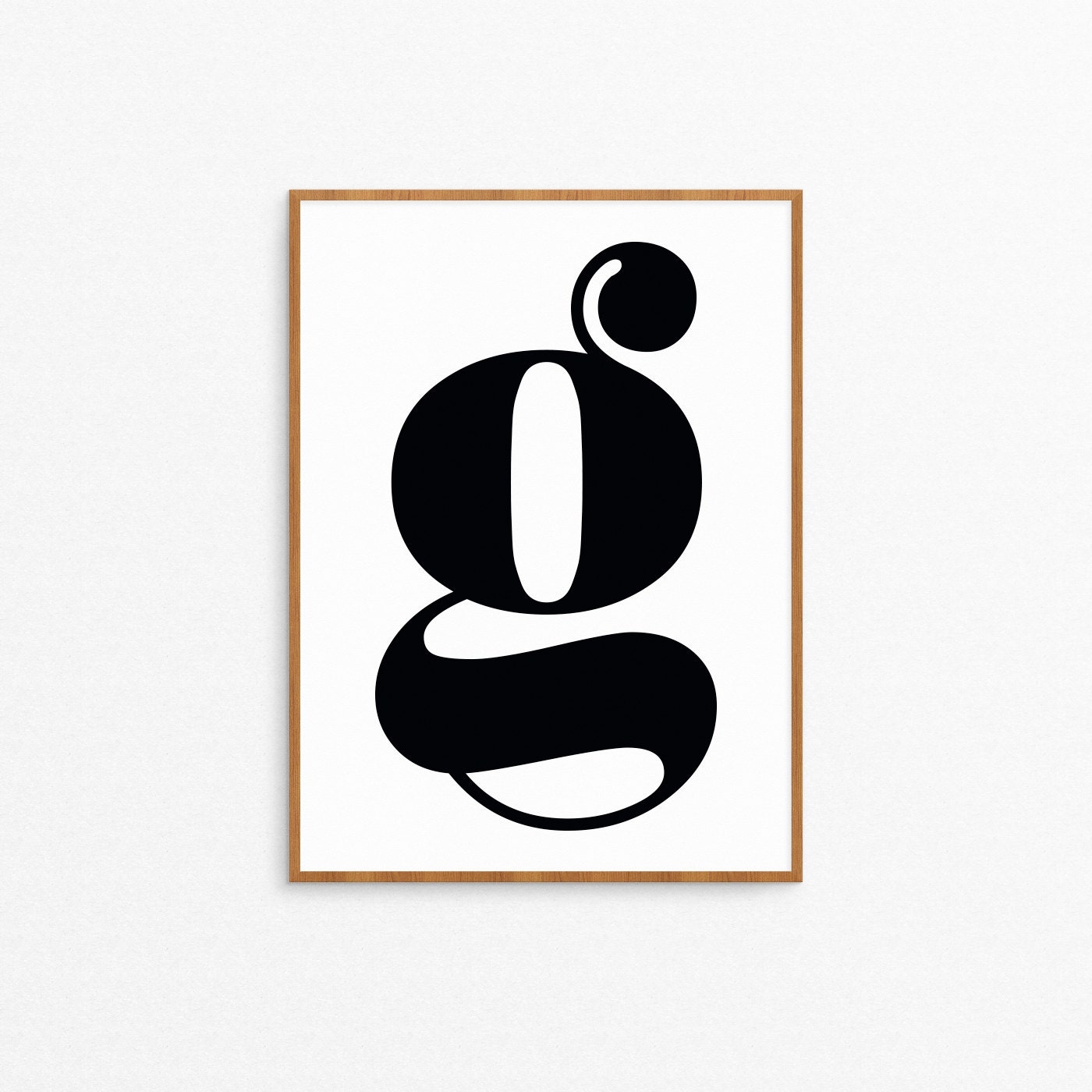 Printable Lowercase Letter G - Monochrome Letters - Modern Typography ...