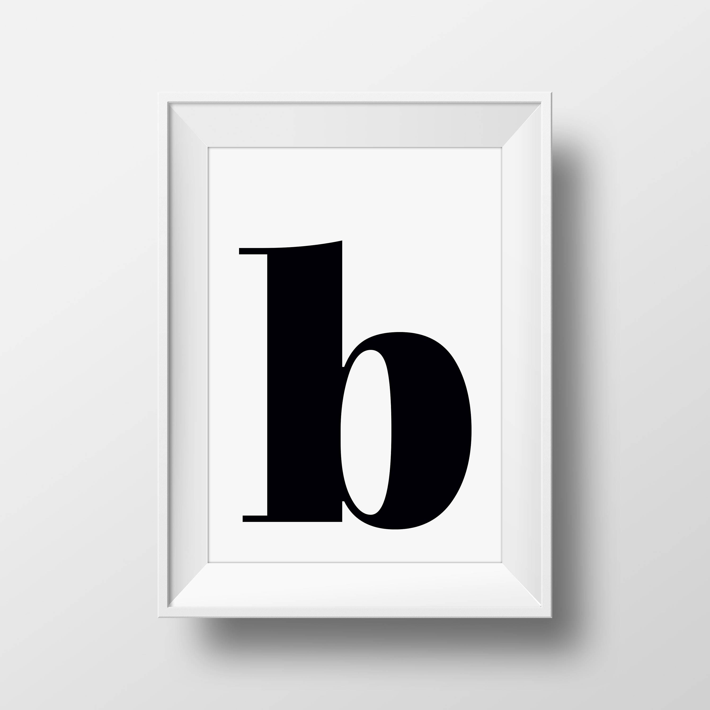 Printable Lowercase Letter B - Monochrome Letters - Modern Typography ...