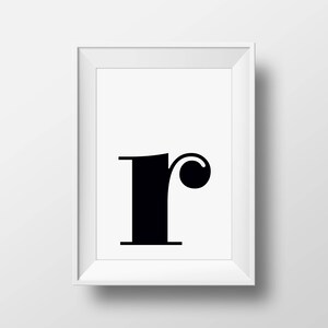 Printable Lowercase Letter R - Monochrome Letters - Modern Typography ...