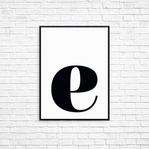 Printable Lowercase Letter E - Monochrome Letters - Modern Typography ...