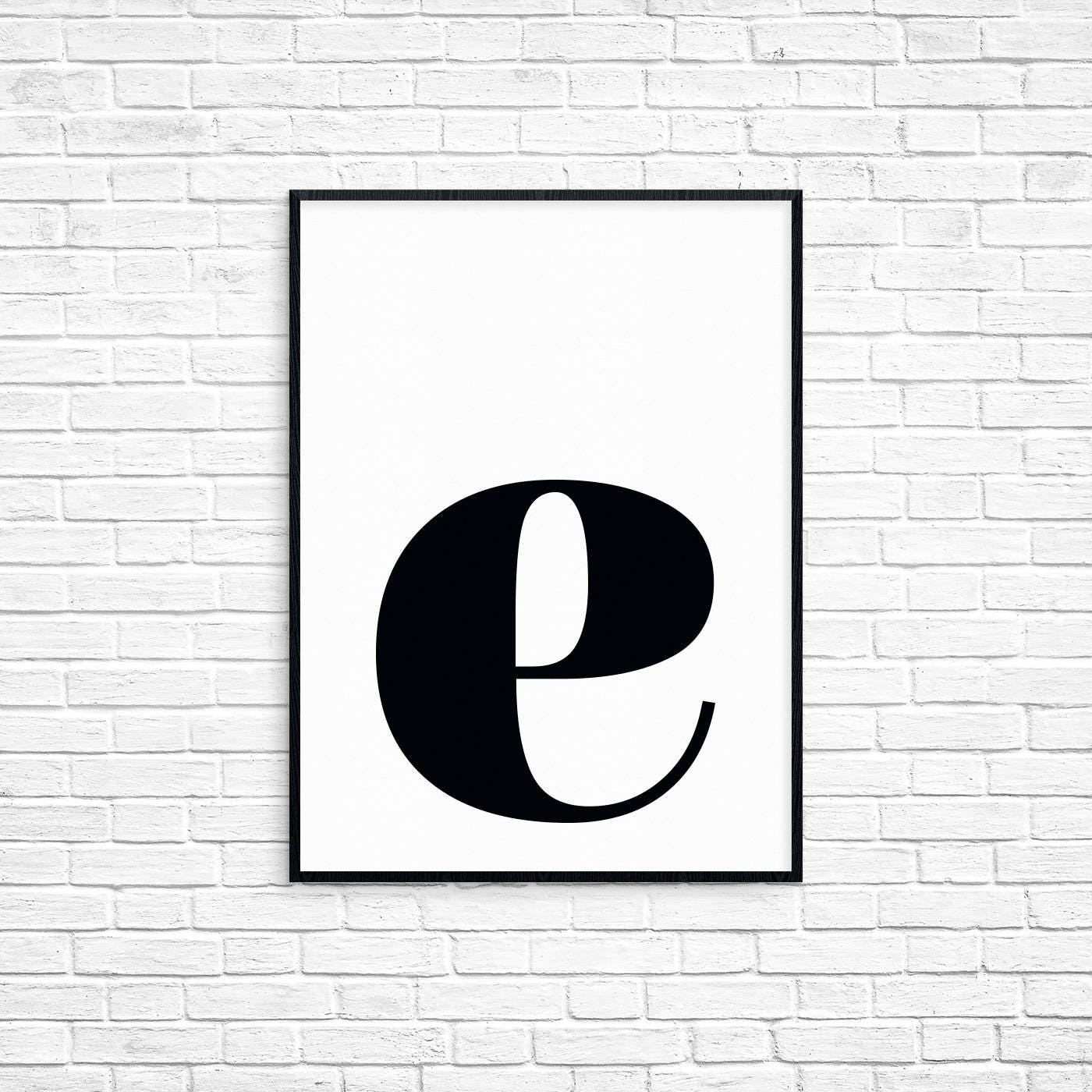 Printable Lowercase Letter E - Monochrome Letters - Modern Typography ...