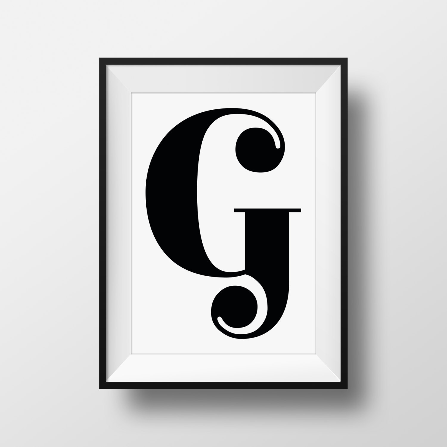 Printable Capital Letter G - Monochrome Letters - Modern Typography ...