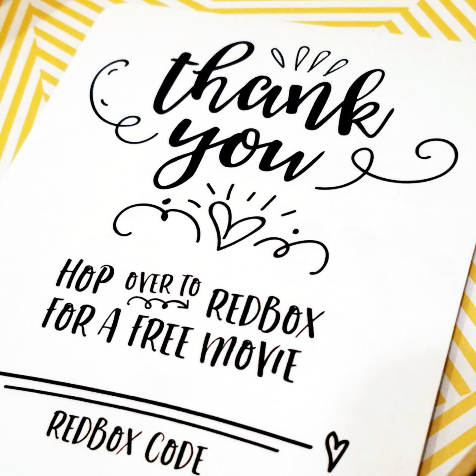 Printable Thank You Redbox Gift Card Holder for All - Etsy