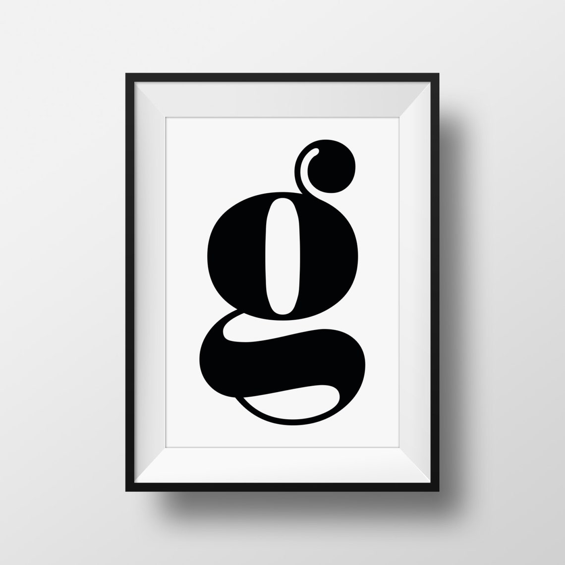 Printable Lowercase Letter G - Monochrome Letters - Modern Typography ...
