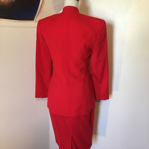 1990s Cherry Red 2 Piece Skirt Suit Wool Chic Business Mini - Etsy