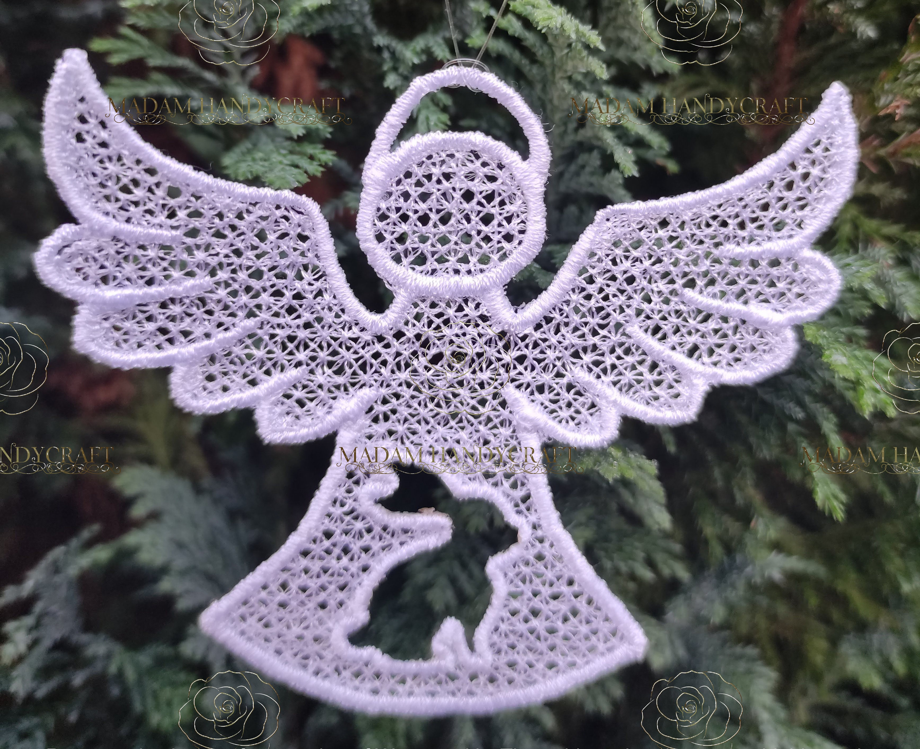 Free Standing Lace FSL Angel With Pet - Etsy