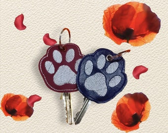 Paw Key Cover Embroidery Design, Dog, Dog Key Cover, Key Cover ...
