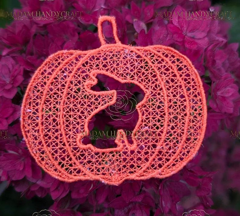 Free Standing Lace FSL Machine Embroidery Ornament Halloween Pet-bunny ...