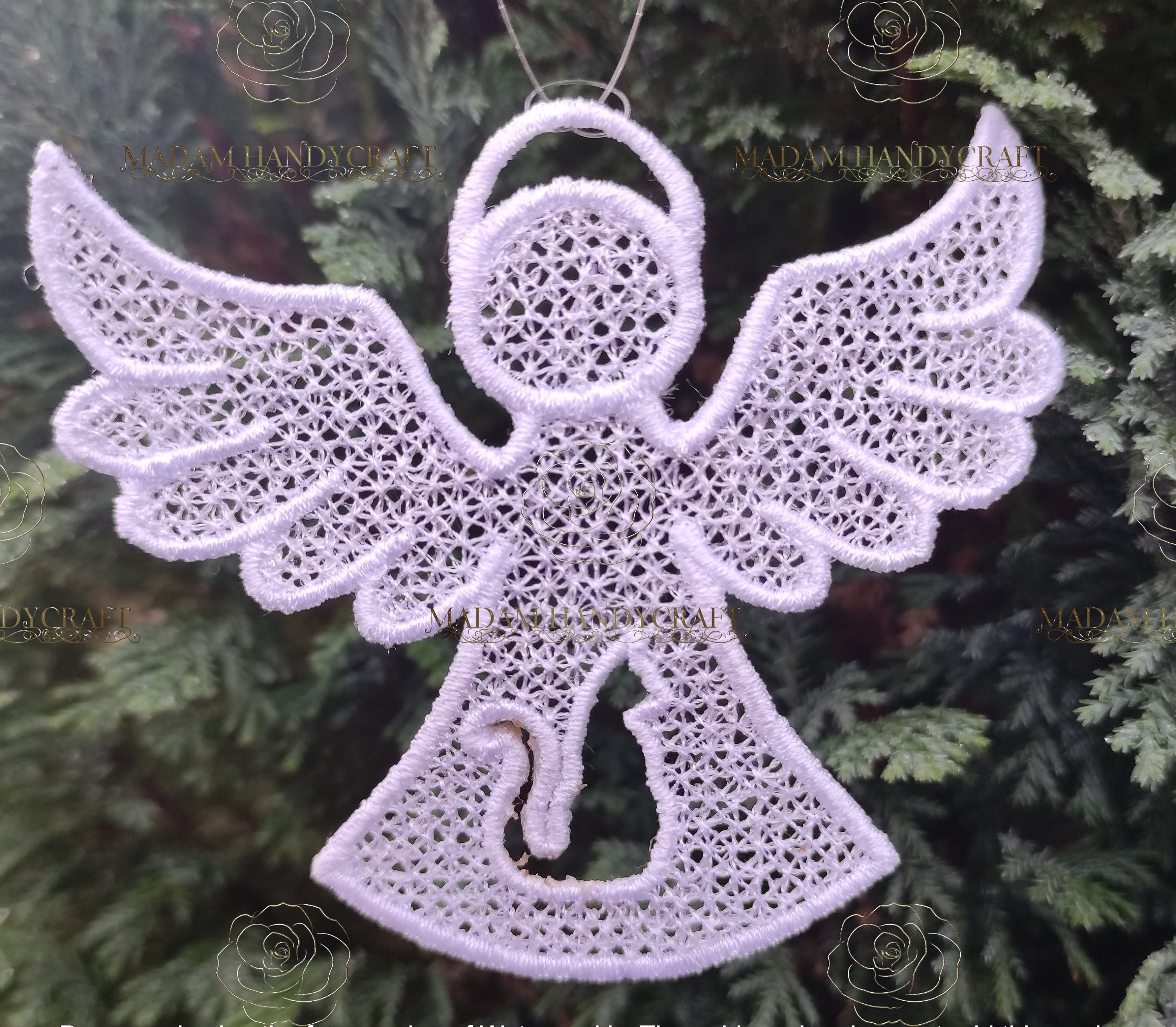 Free Standing Lace FSL Angel With Pet - Etsy