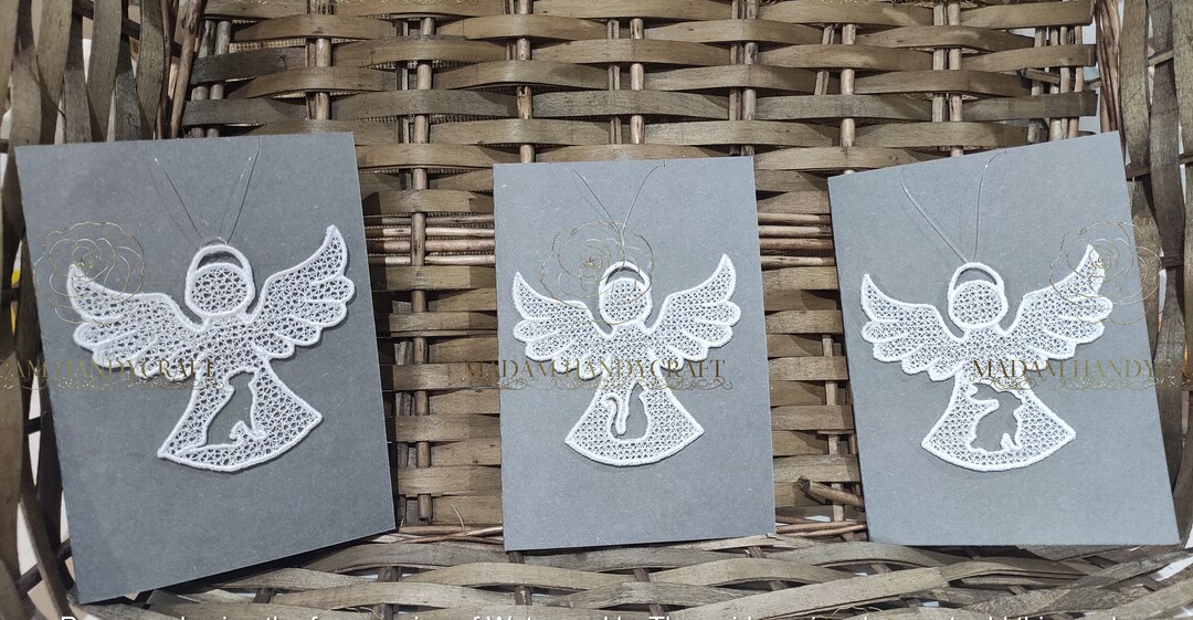 Free Standing Lace FSL Angel With Pet - Etsy