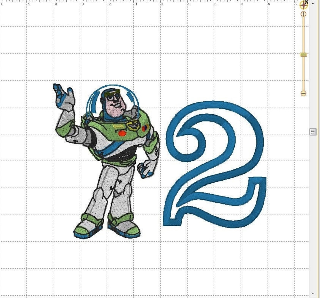 Buzz Lightyear #2 Full Embroidered Design Toy Story Applique Birthday ...