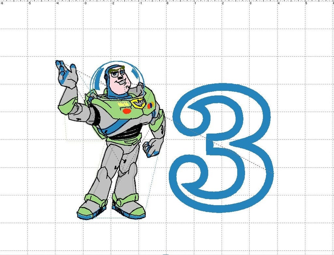 Buzz Lightyear #3 Full Embroidered Design Toy Story Applique Birthday ...