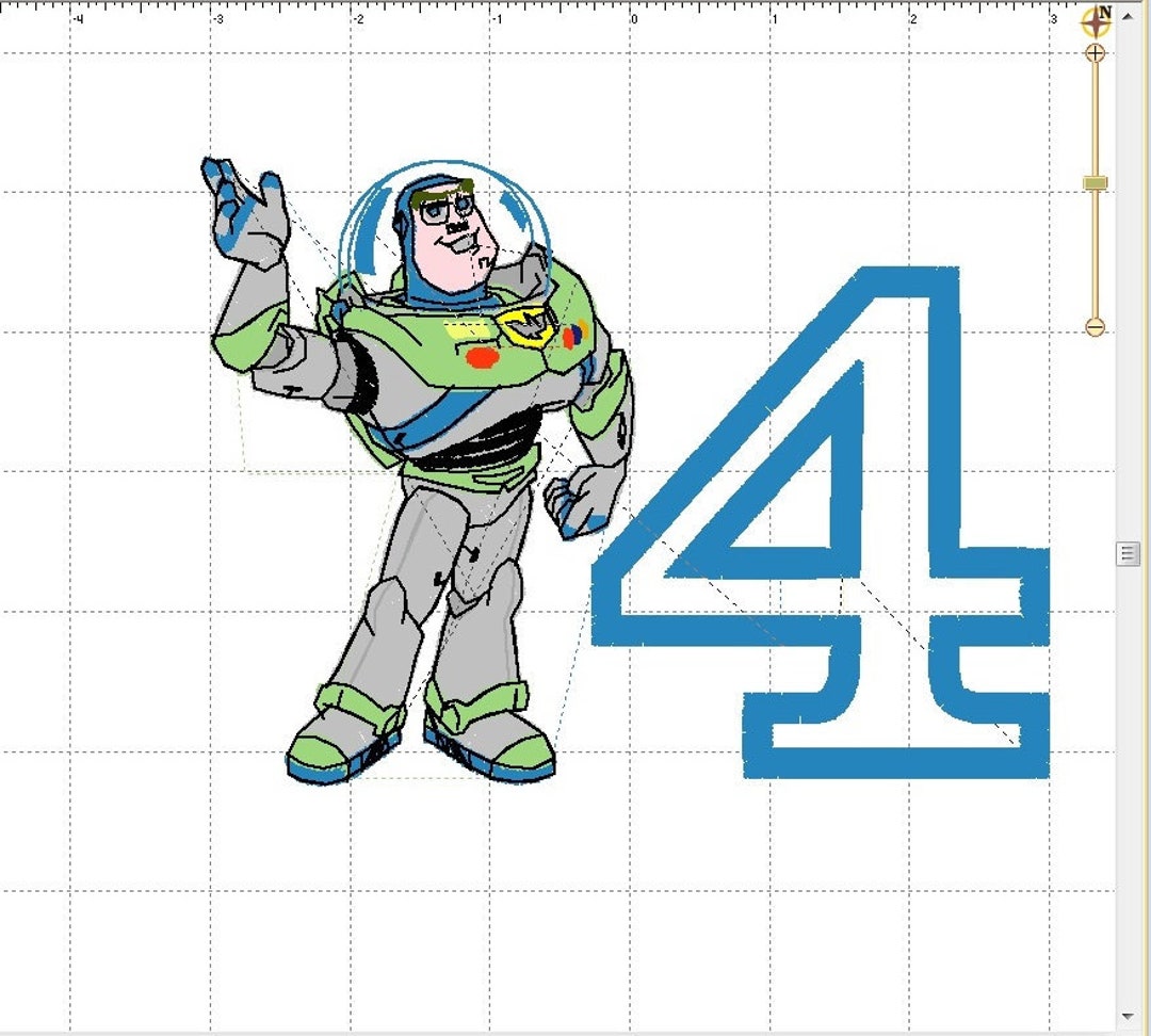 Buzz Lightyear #4 Full Embroidered Design Toy Story Applique Birthday ...