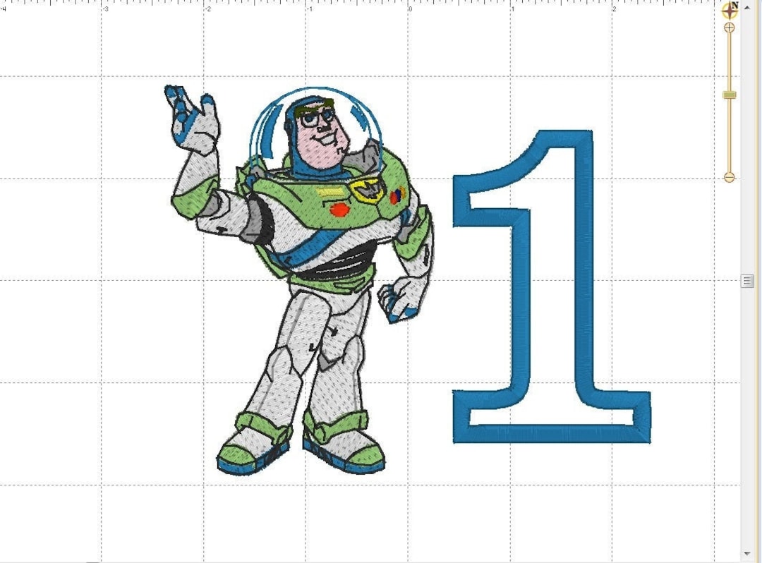 Buzz Lightyear #1 Full Embroidered Design Toy Story Applique Birthday ...