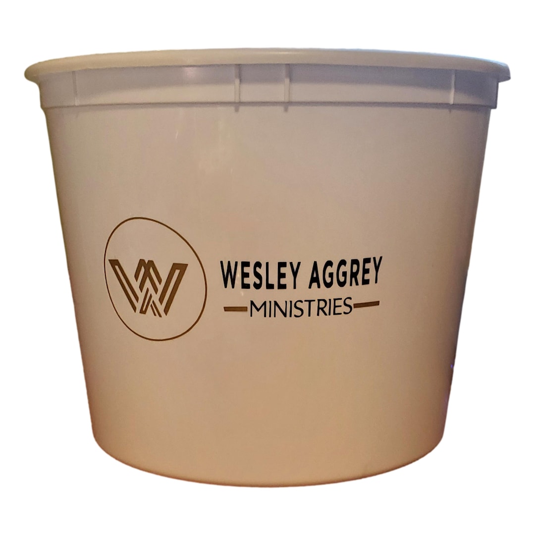 Personalized White Donation Bucket: 160 Oz Custom Offering Basket - Etsy