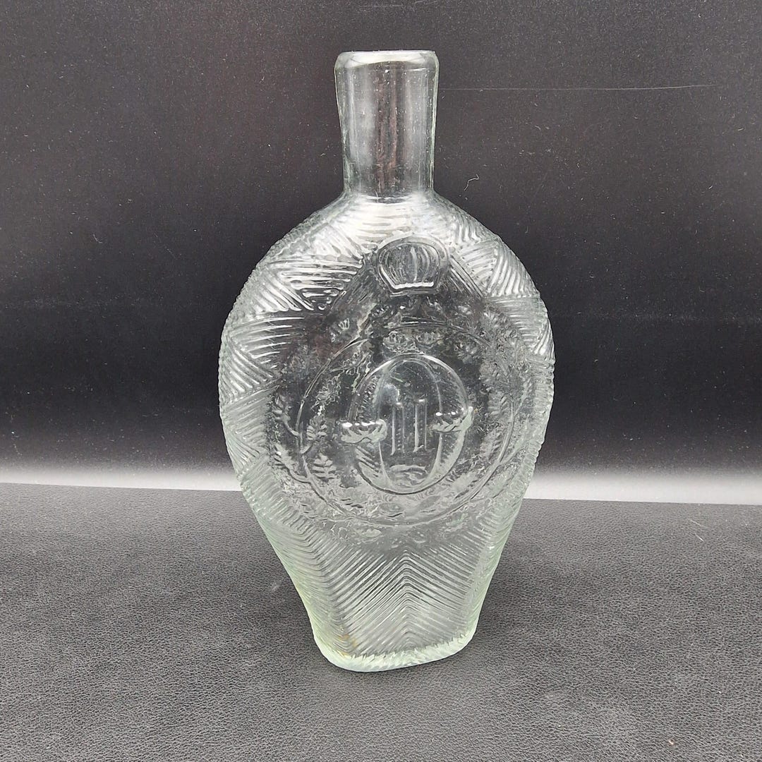 Antique Norwegian Flask – King Oscar II Commemorative Glass Bottle ...