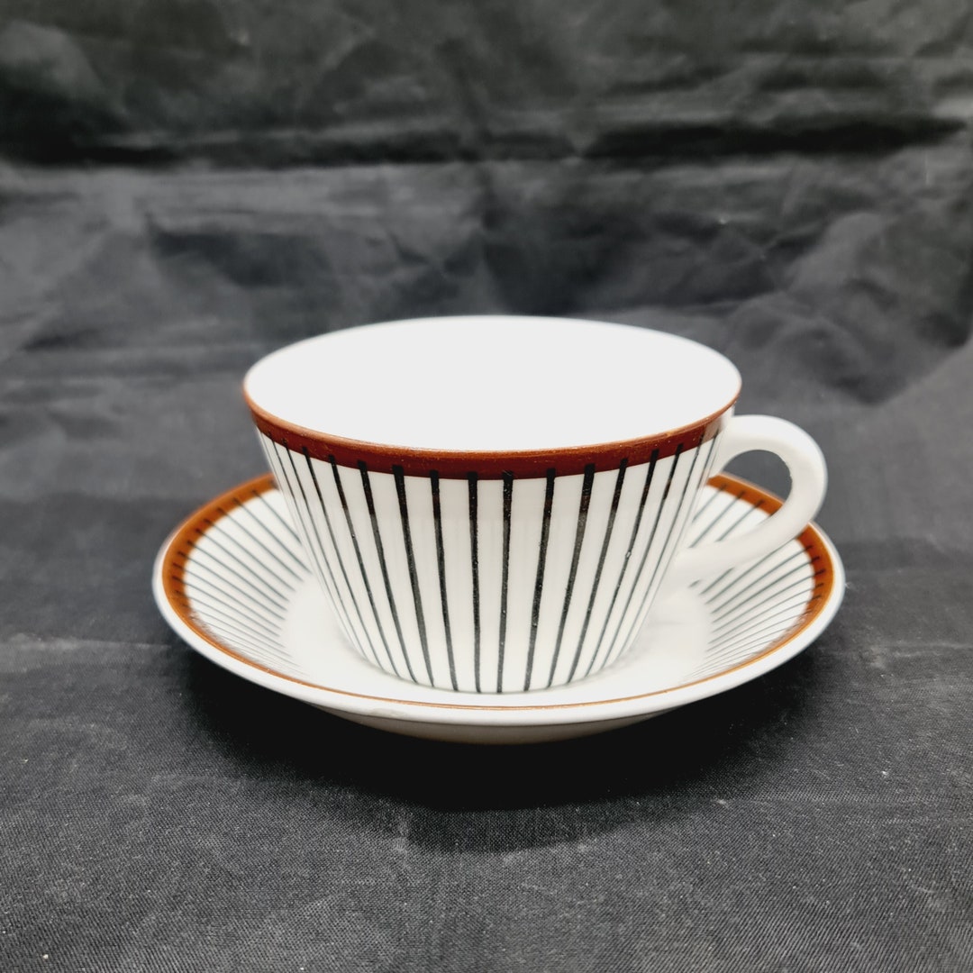 Vintage Stig Lindberg Tea Cup and Saucer - Spisa Ribb - Gustavsberg - Etsy