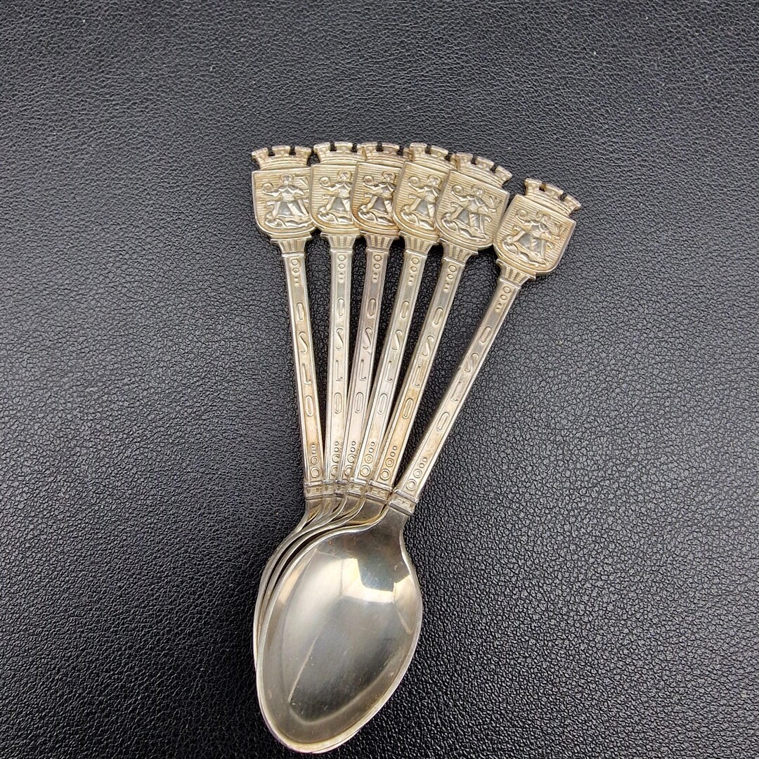 Vintage Norwegian Spoons From Oslo – Set of 6 Silver Plate Demitasse ...