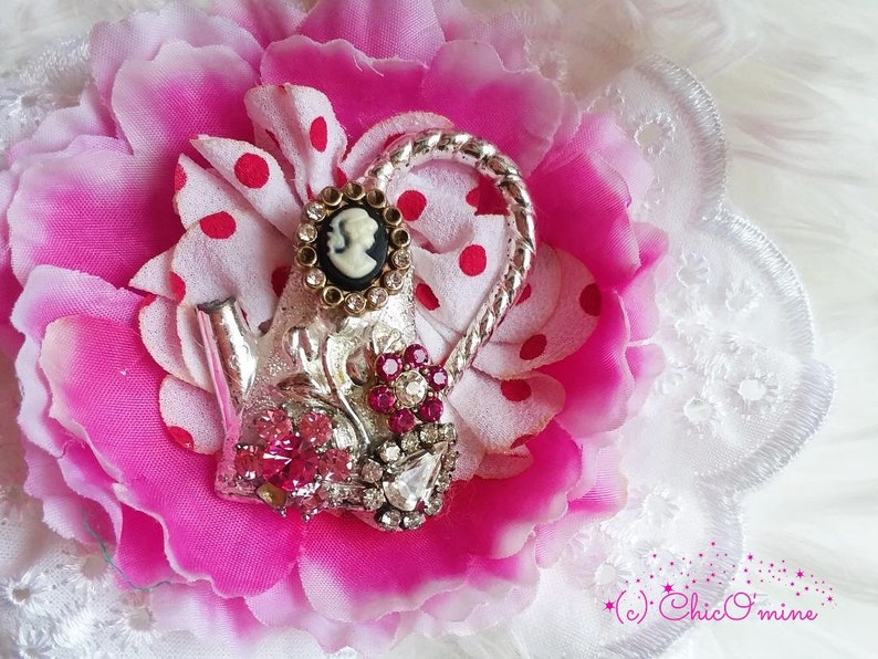 Watering Can Brooch / Peony Lace Brooch / Mid-century Inspired - Etsy Watering Can Brooch / Peony Lace Brooch / Mid-century Inspired - Etsy