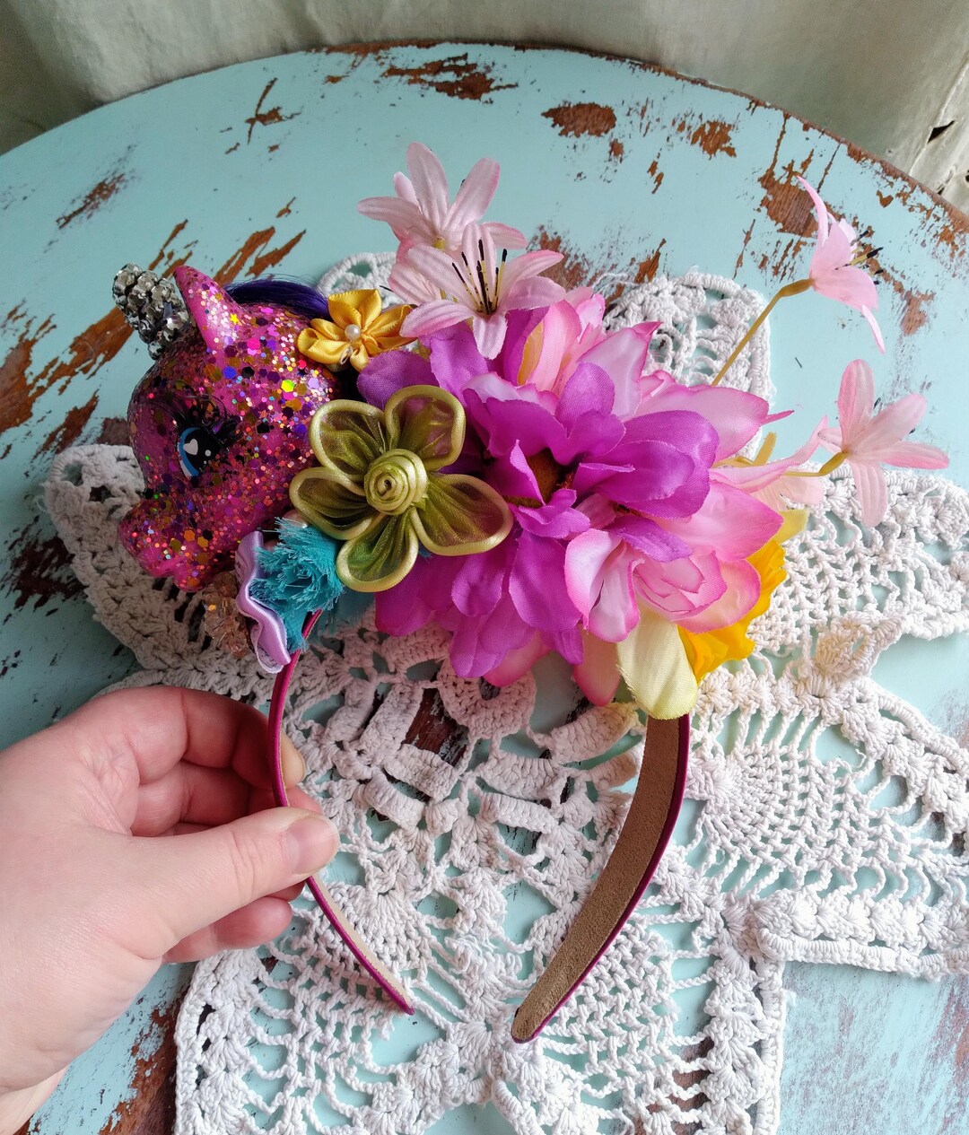 Upcycled Kawaii Unicorn Headband: Fantasy Costume Fascinator - Etsy