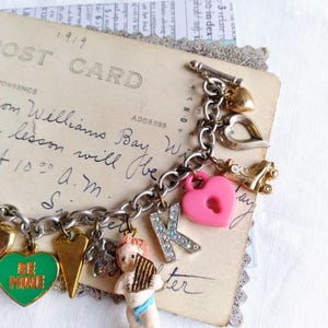 Mismatch Valentine's Charm Bracelet / Hearts, Kiss, Rose, Love Letter ...