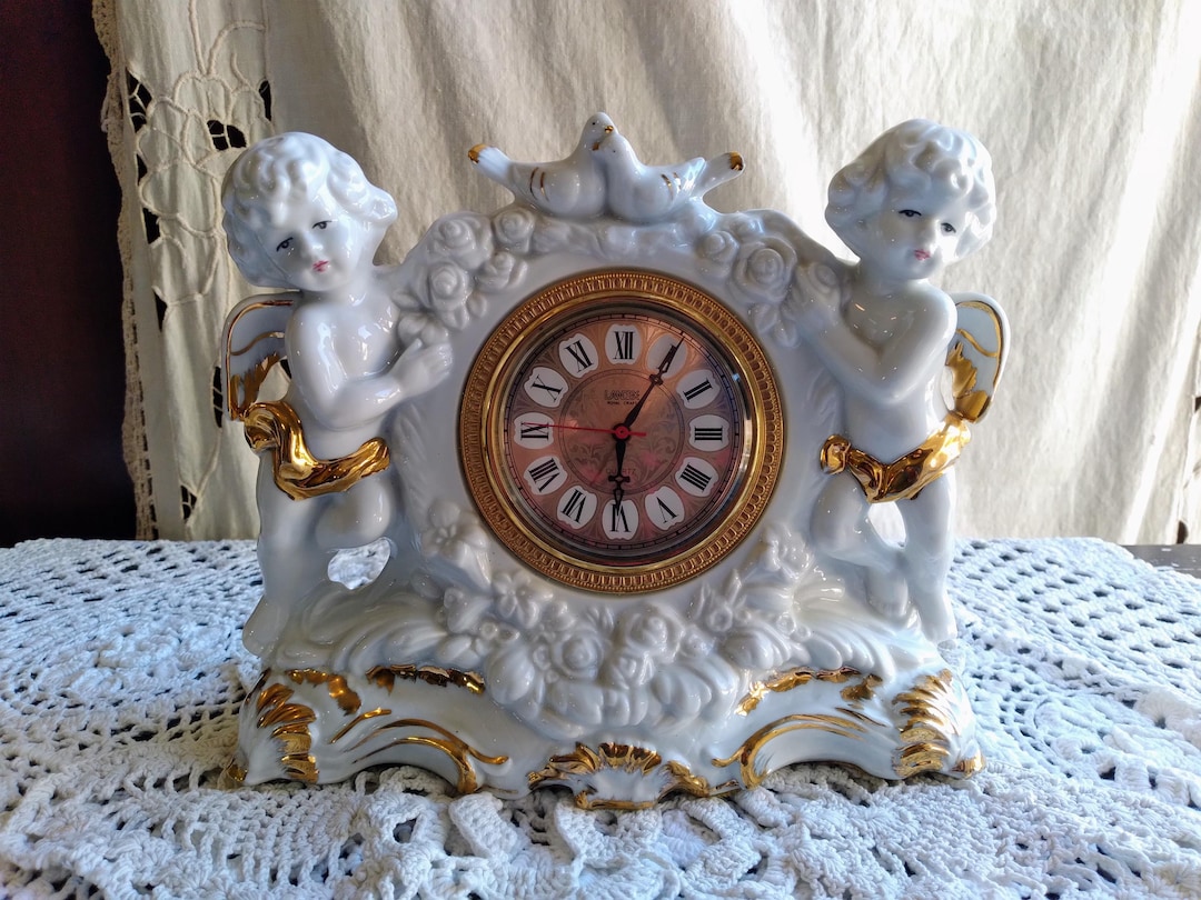 Vintage Landex Cherub Clock: Japan Royal Craft Mantel Clock / Please ...