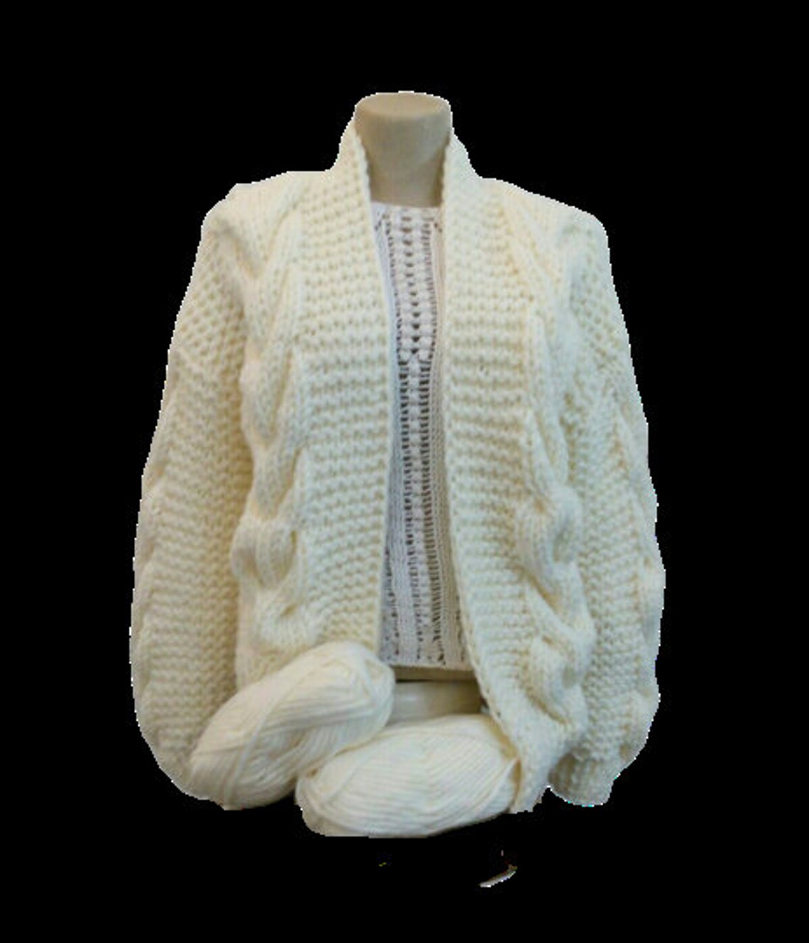 Chunky Knit Set Cable Knit Cardigan & Shorts | Etsy