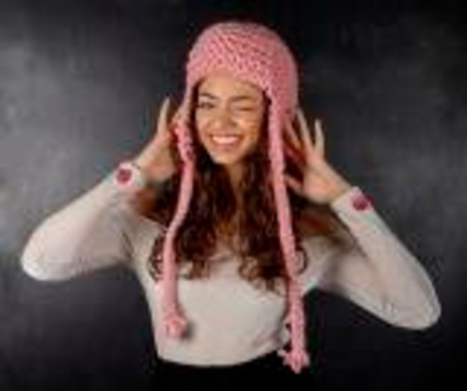 Chunky Knit Trapper Hat Pink Aviator Pilot Hat Shearling Trapper Hat ...