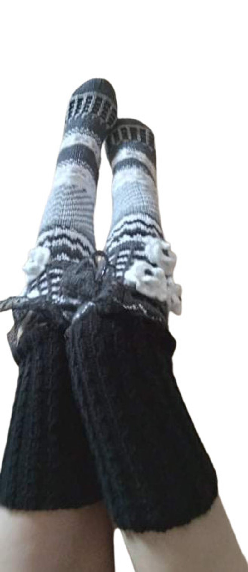 Extra Long Socks,thigh High Socks, Sexy Black White Women's Socks, Long ...