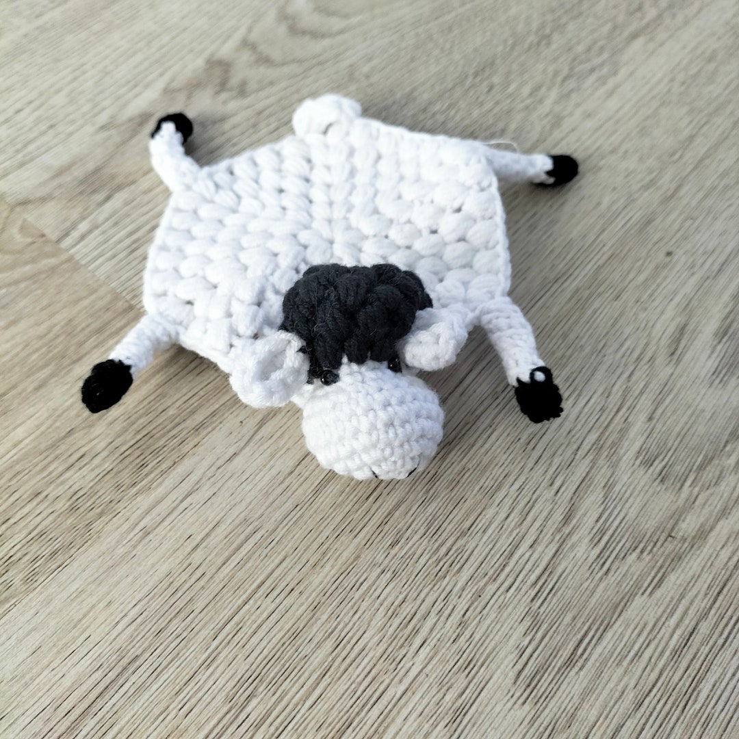 Crochet Sheep Coaster ,coaster for Hot Drinks, White Sheep Animal ...