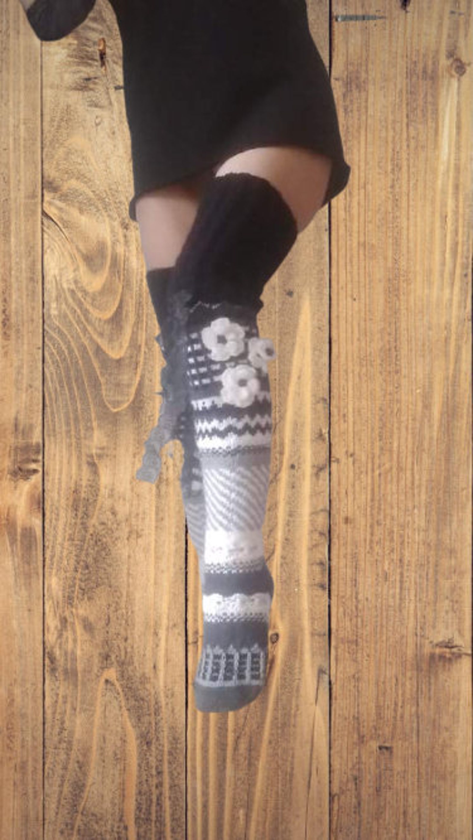 Extra Long Socks,thigh High Socks, Sexy Black White Women's Socks, Long ...
