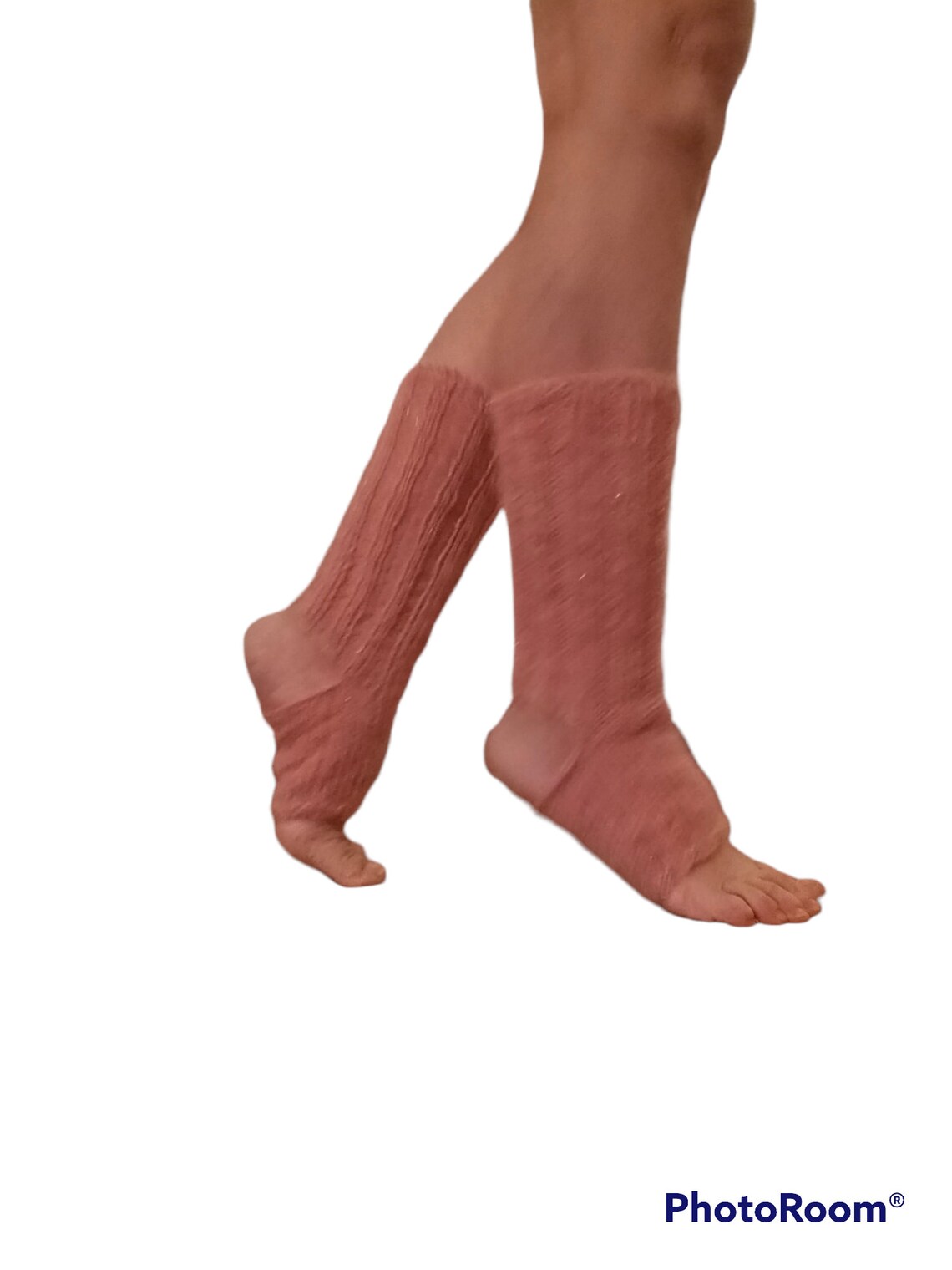 Mochair Yoga Leg Warmers, Pink Grip Socks, Fluffy Toeless Socks, Dance ...