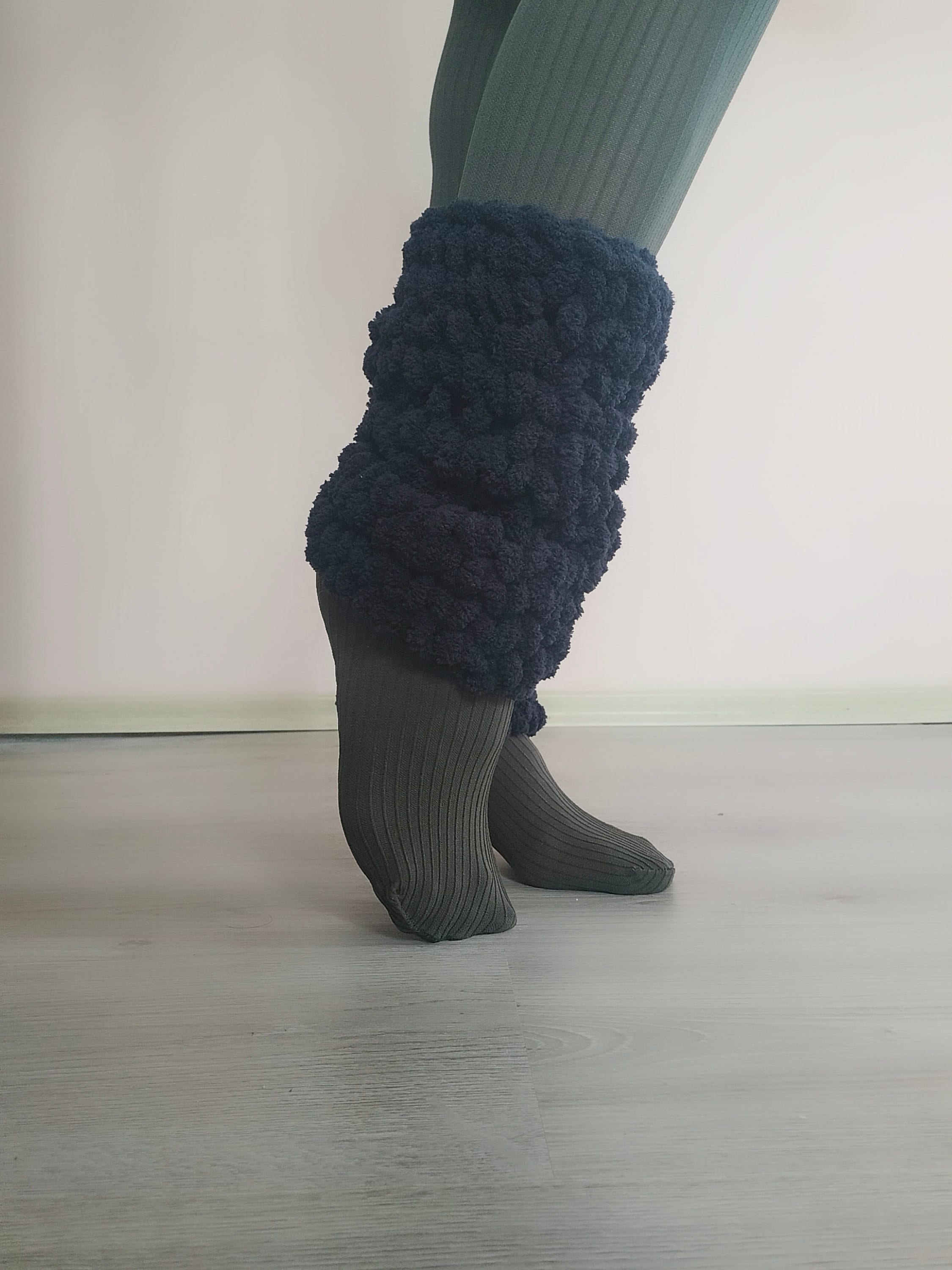 Short Black Leg Warmers, Knitted Leg Warmers, Chunky Leg Warmers, Fuzzy ...