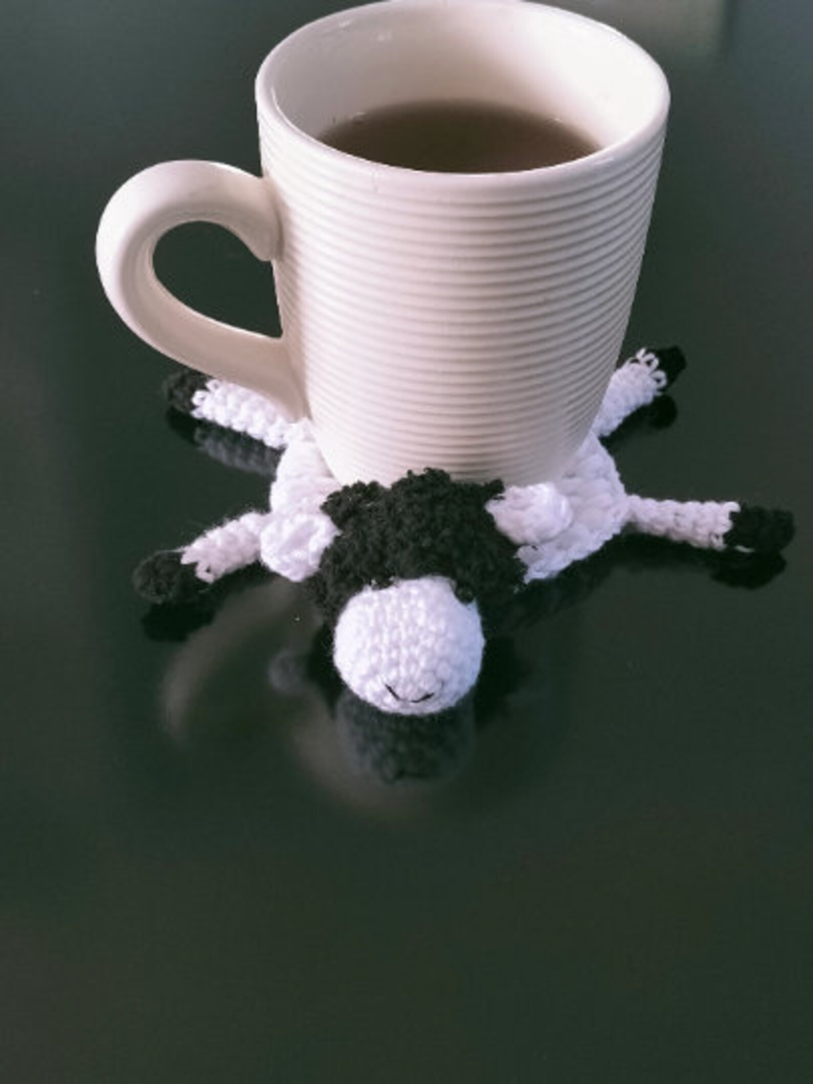 Crochet Sheep Coaster ,coaster for Hot Drinks, White Sheep Animal ...