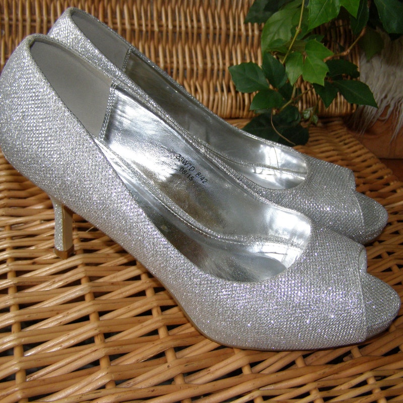 Silver Glitter Shoes - Etsy