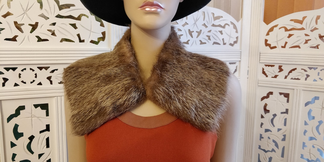Vintage Coypu Fur Collar. Real Fur. Nutria Fur Collar. Genuine Fur ...