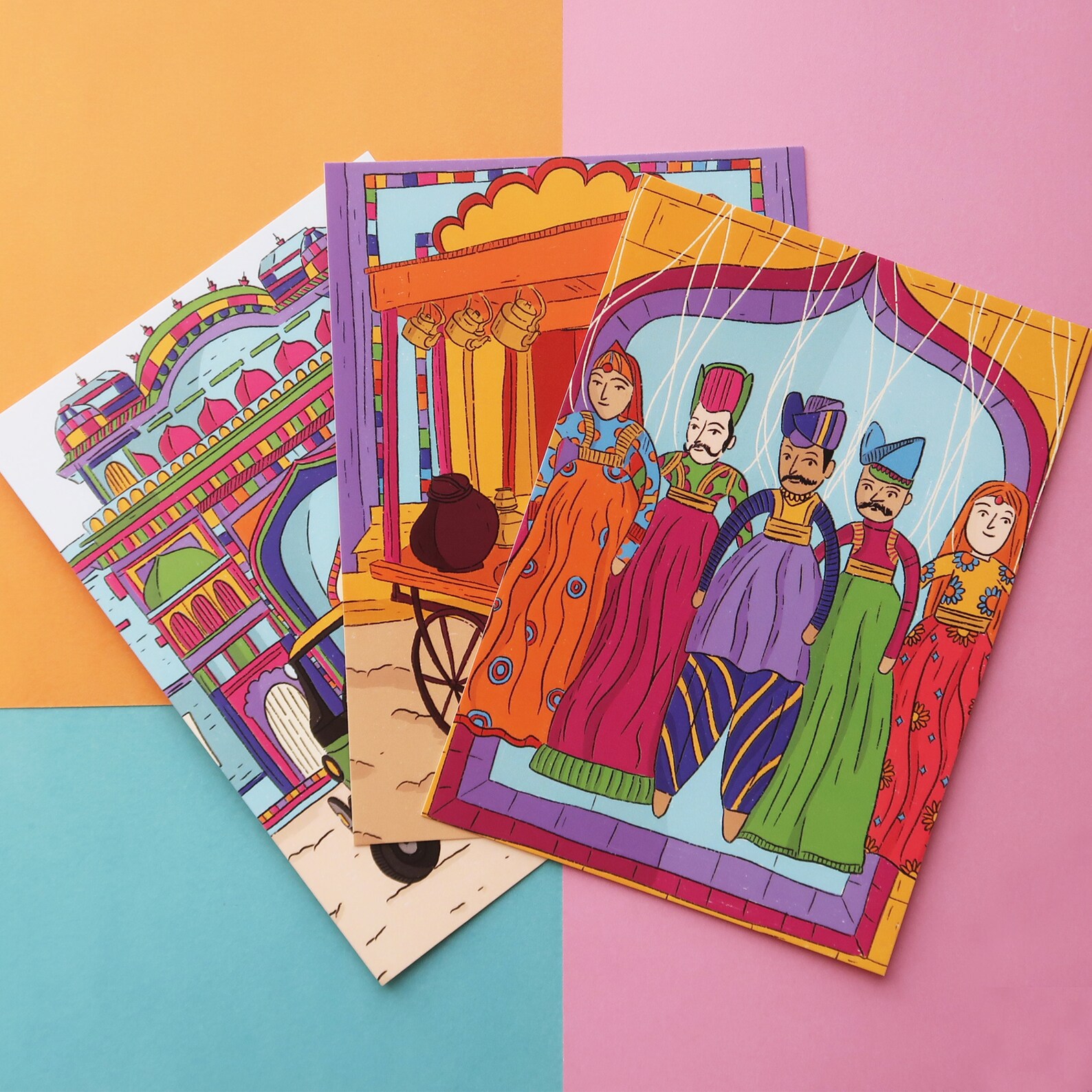 Set of India Postcard A6 Illustrated India Print Pack Art - Etsy UK