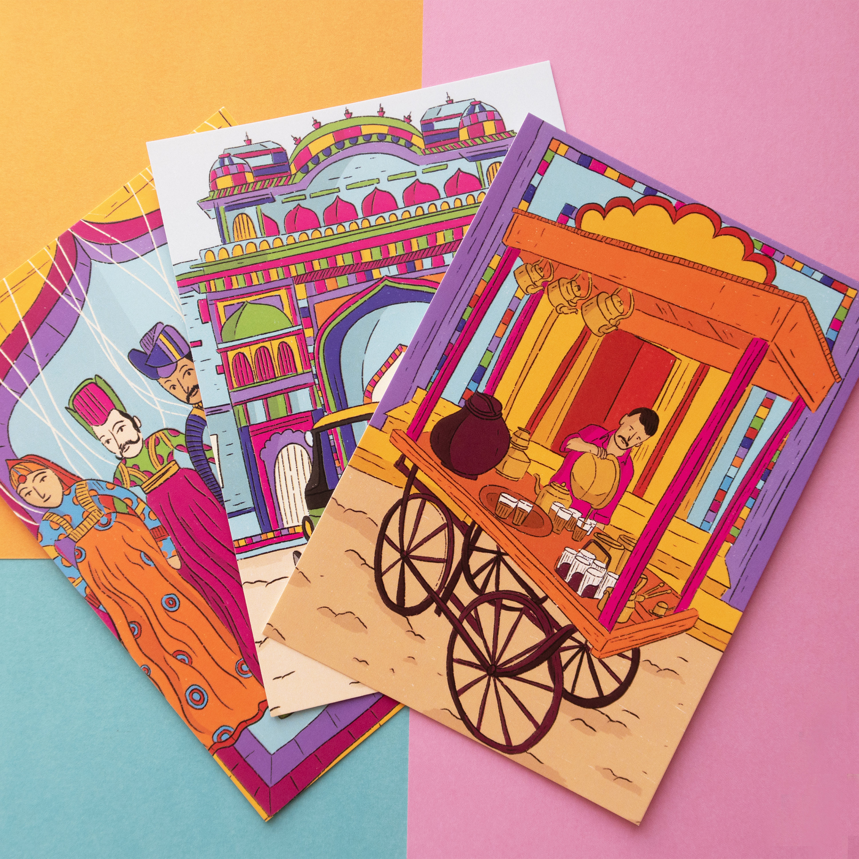 Set of India Postcard A6 Illustrated India Print Pack Art - Etsy UK