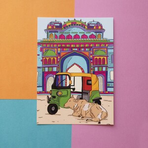 Set of India Postcard, A6 Illustrated Indian Print Pack, Art Print ...