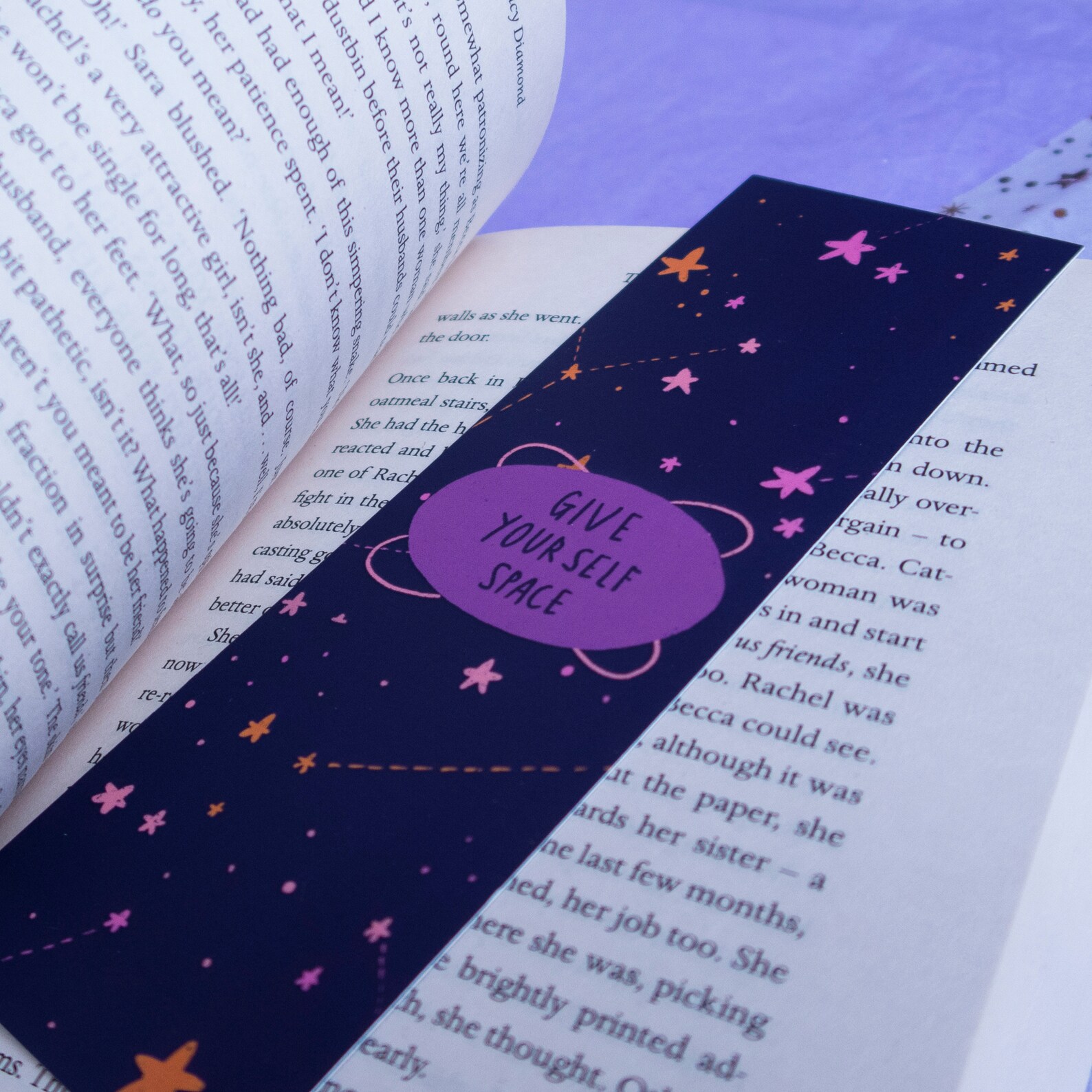 Celestial Night Sky Bookmark Illustrated Bookmark Quote | Etsy