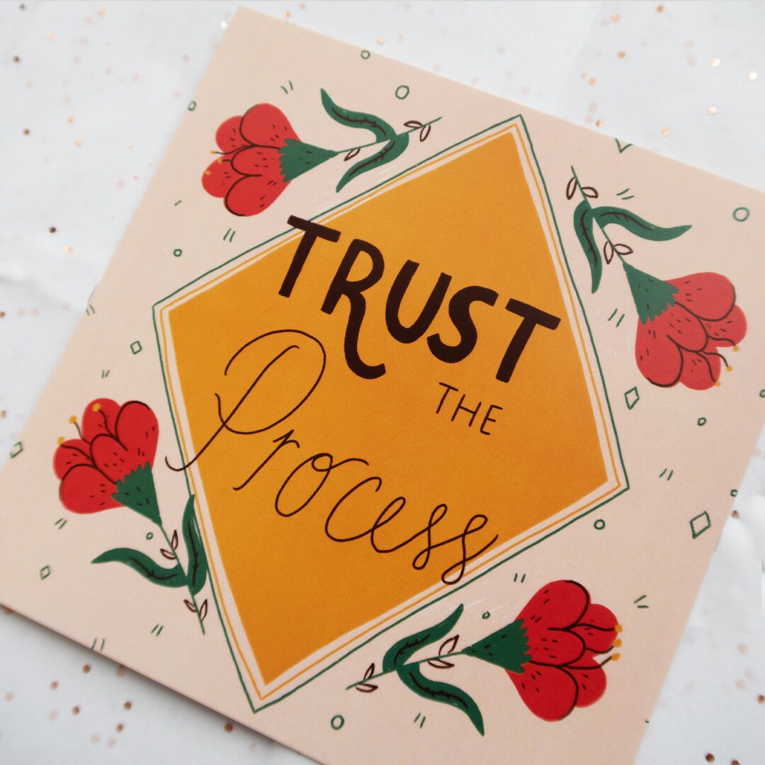 Trust the Process Print, Affirmation Art Print, Home Wall Decor ...