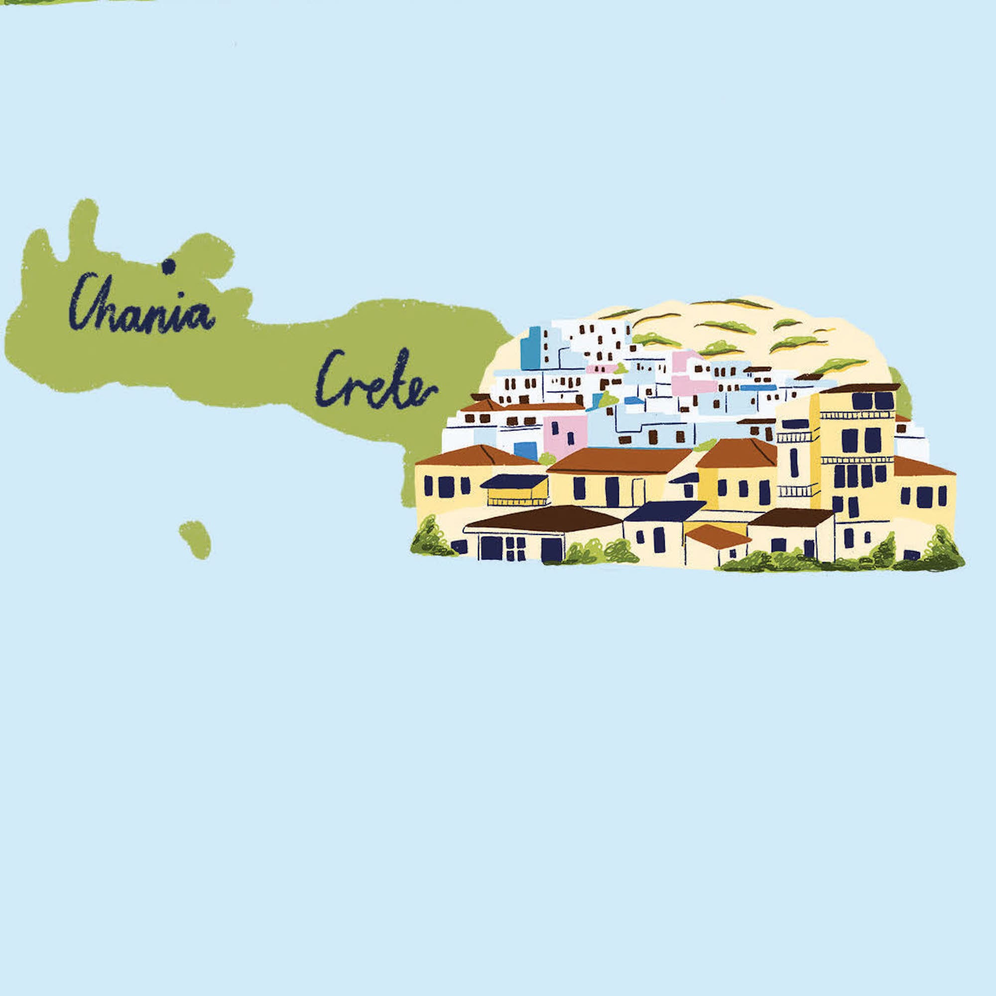 Greece Illustrated Map, Greece Map Art Print Gift, Wall Art A4, A3, Map ...